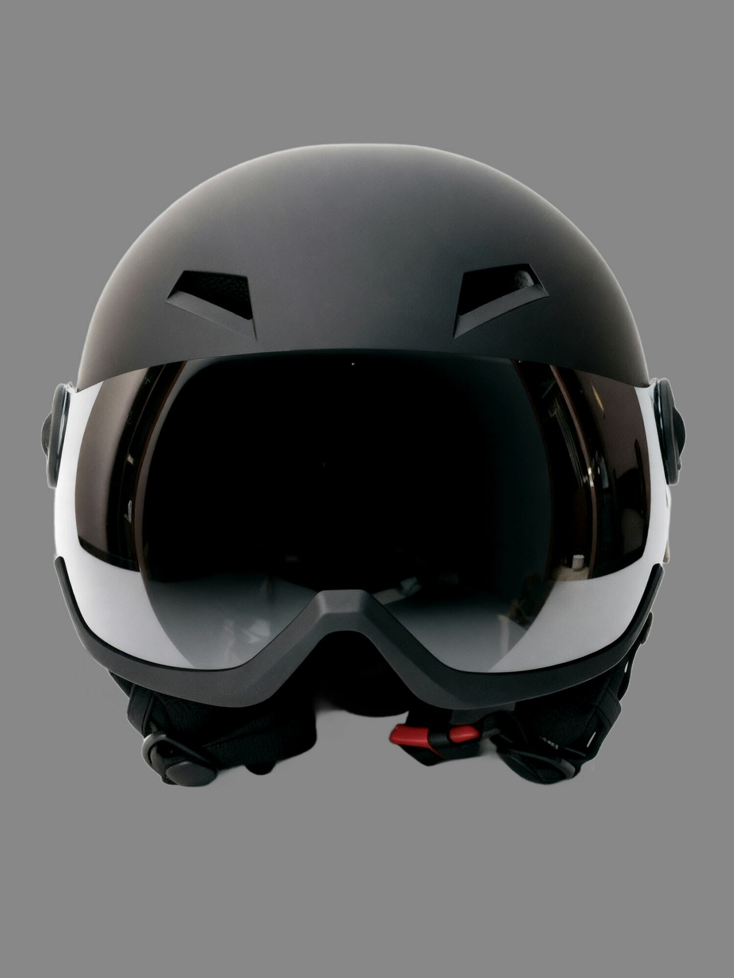 Шлем горнолыжный с очками для лыж, сноуборда и снегохода, черный