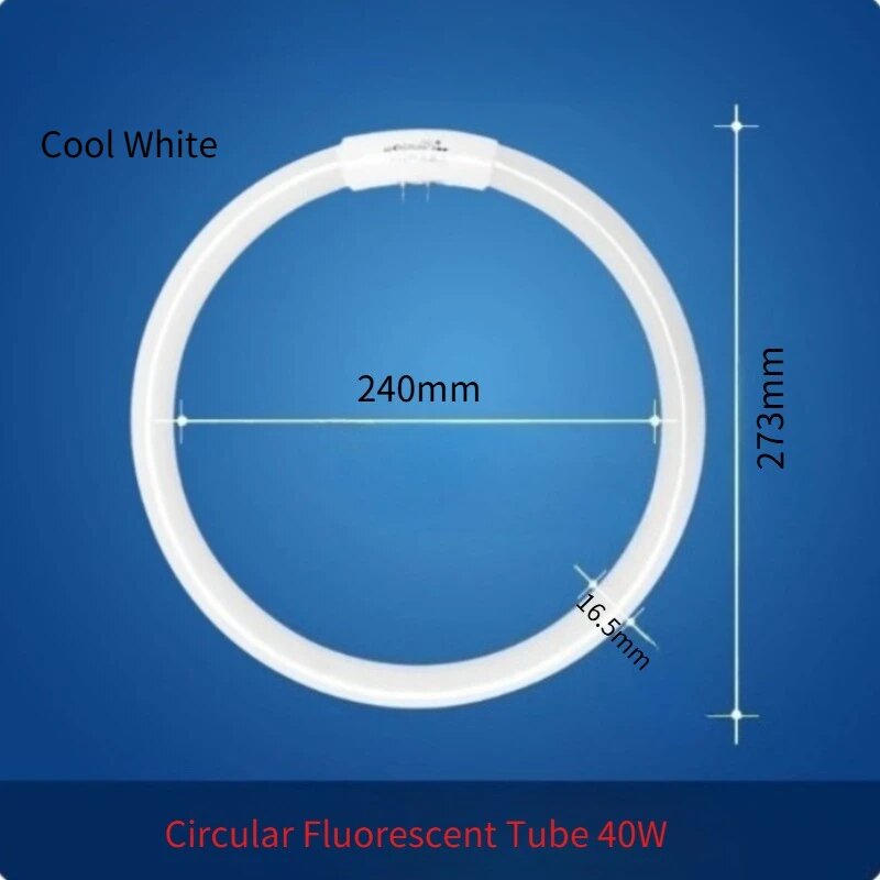 Энергосберегающая круглая люминесцентная лампа 22/32/40/55 Вт холодного белого цвета T5/T6 T5-40W OD 27.3cm