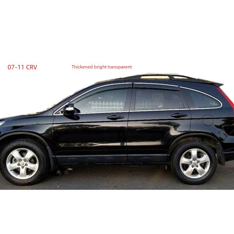 Дефлекторы окон (ветровики) из нержавеющей стали для Honda CR-V третьего поколения (модели 2007-2011), защита от дождя.