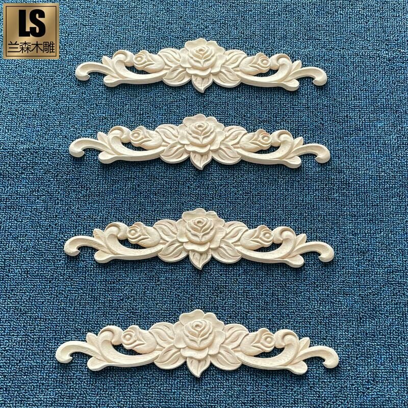 O071M Деревянная резная угловая накладка, аппликация, рама, декор, мебель, ремесло, неокрашенный тип: 20x5 см