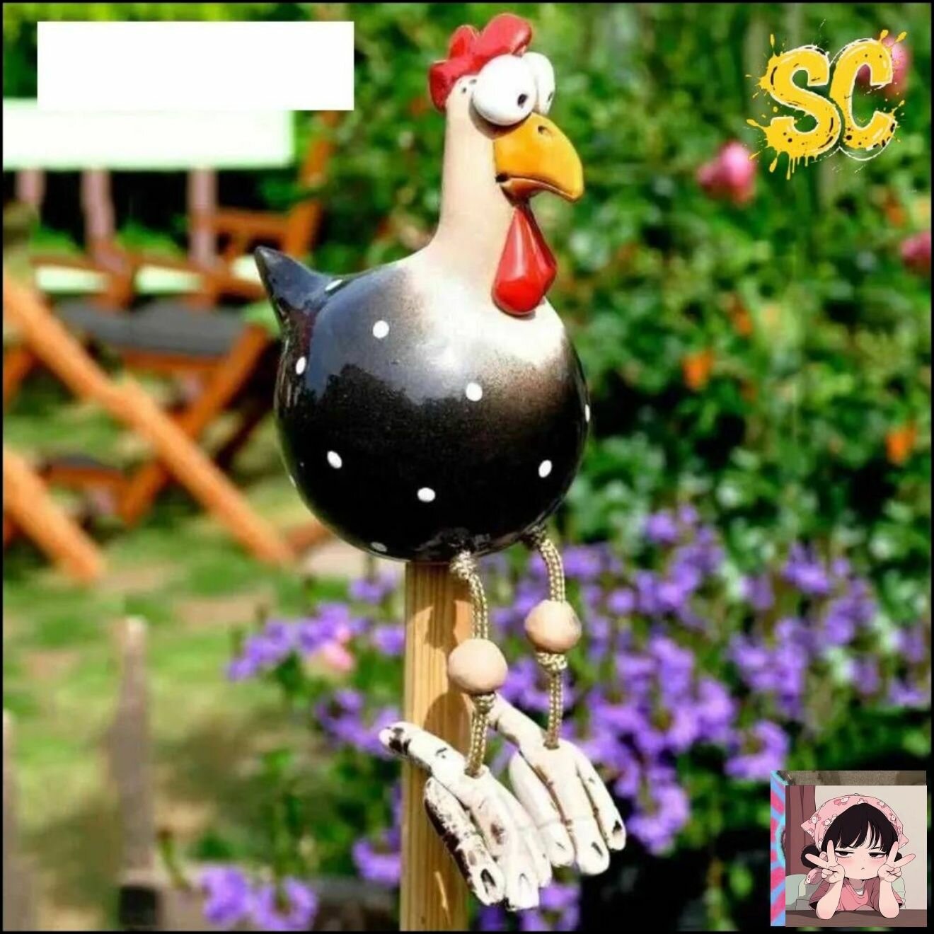 Бестселлером представлен эксклюзивный декор для сада в виде длинноногого цыпленка