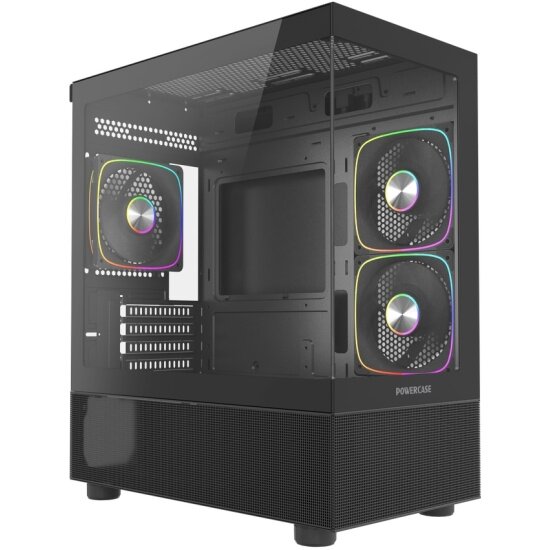 Корпус Powercase Vision Micro M2 ARGB, черный (CVMBM2-A3)