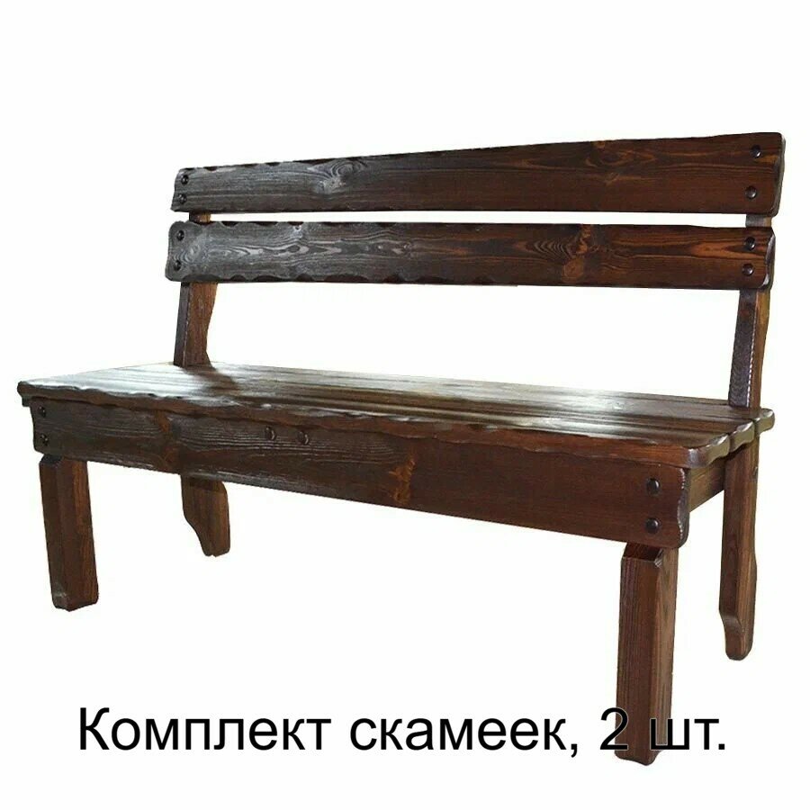 Комплект скамеек, 2 шт. из массива сосны "Муромец" 100*52, 100х52 Н90 см, Рианна