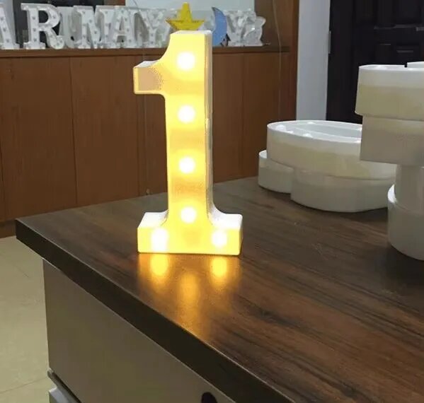 LED-ночник буквы пластик теплый белый