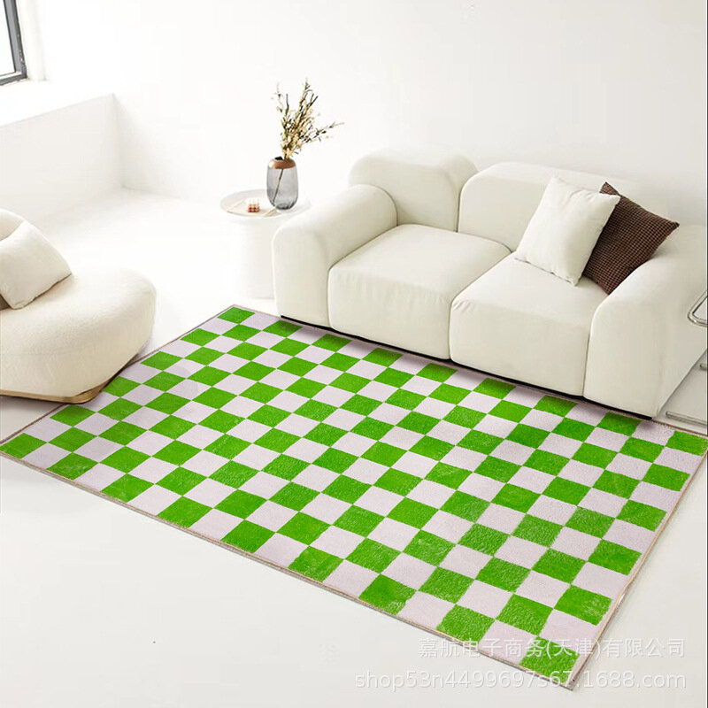 ⭐Современный простой ковер с имитацией кашемира в клетку для гостиной и кабинета, легко чистящийся коврик для пола, устойчивый к грязи коврик для спальни⭐