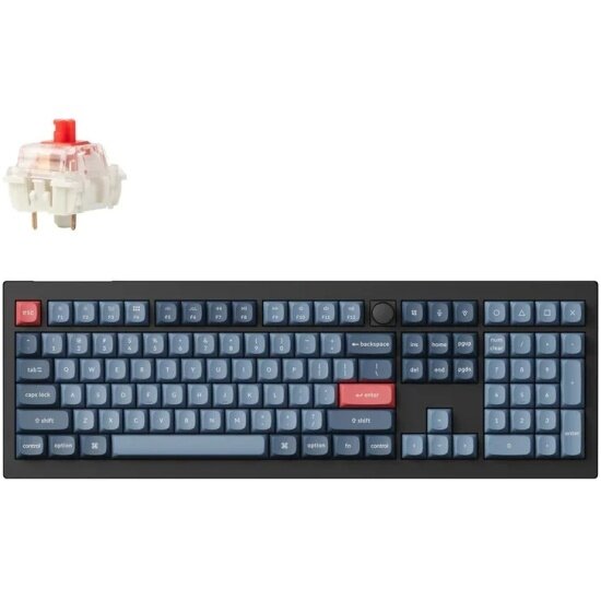 Клавиатура Keychron V6 Max, Red Switches, беспроводная, Carbon Black (V6M-D1-RU)