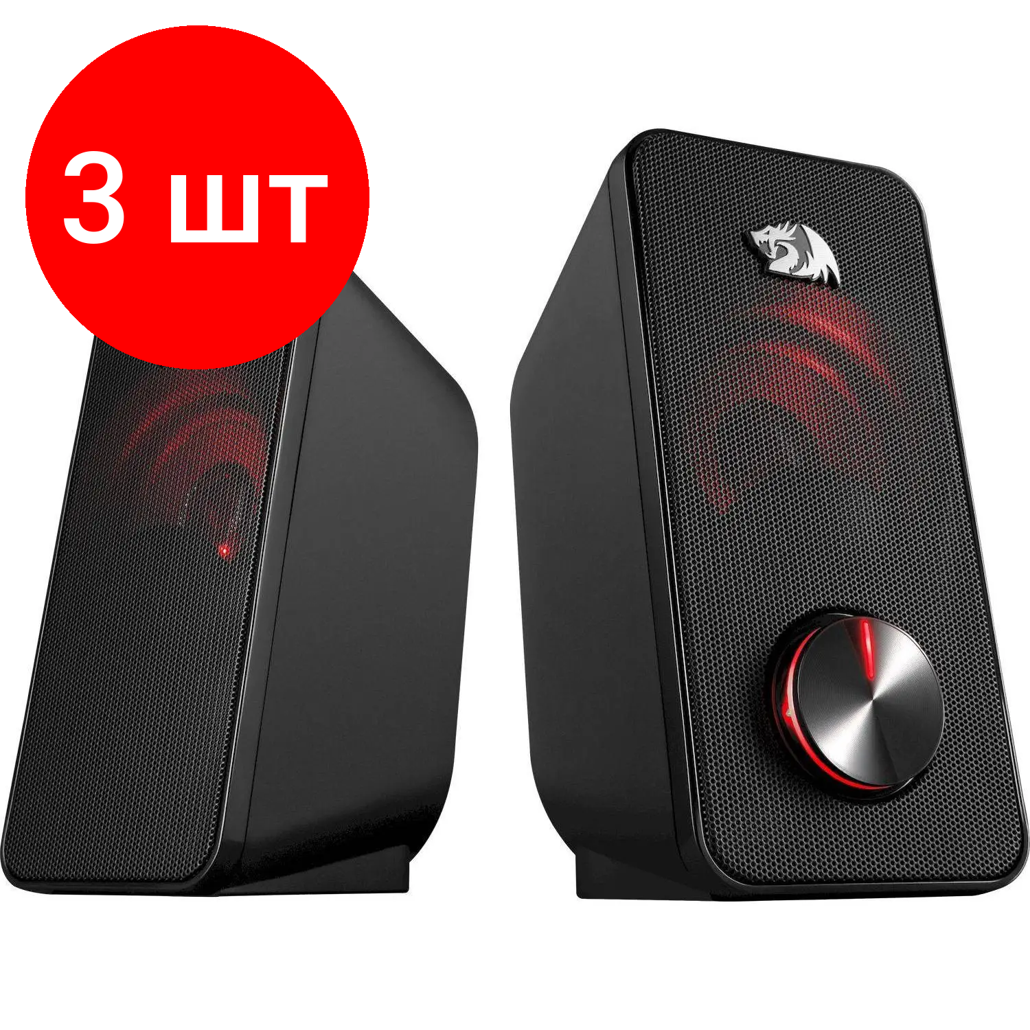 Комплект 3 штук, Акустическая система Redragon Stentor (77600) черный, 6Вт пит. USB
