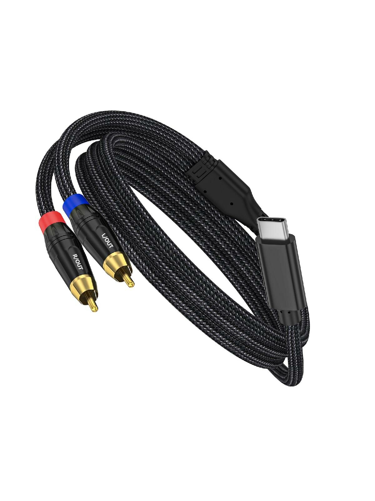 1 м Разъем USB C к стереокабелю 2RCA Шнур Позолоченные разъемы Провод