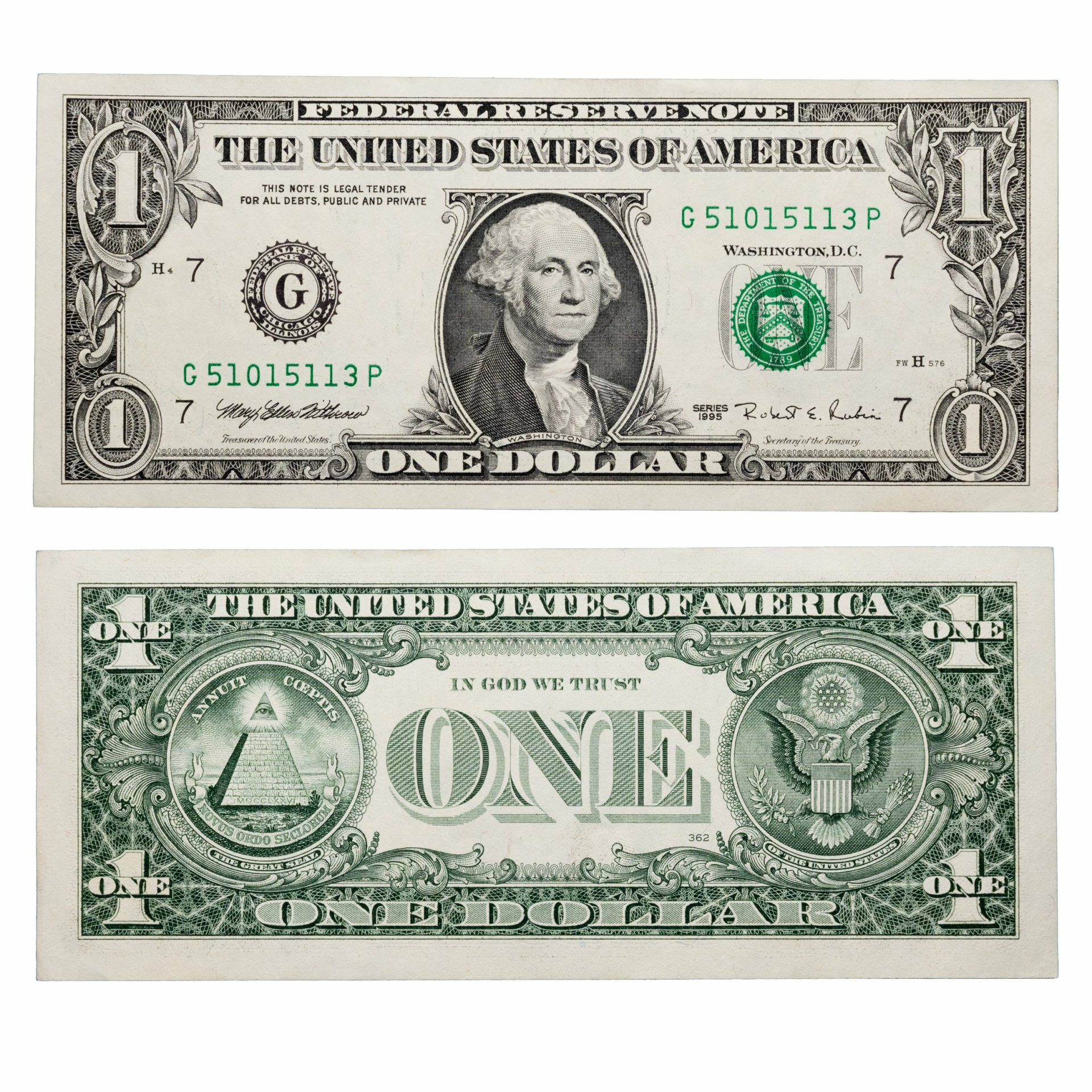 США 1 доллар 1995 Pick 496a G-Чикаго "FW" Fort Worth