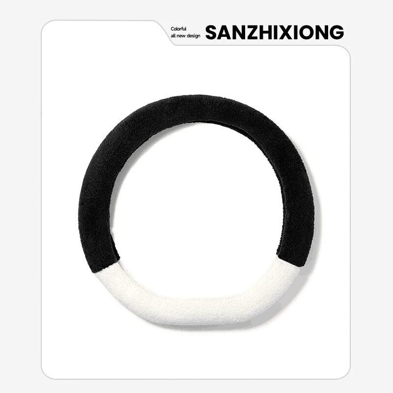 Чехол на руль автомобиля, плюшевый зимний защитный чехол на руль автомобиля, теплый чехол на руль, противоскользящий