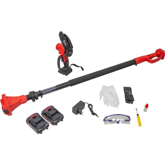 Аккумуляторная мини-цепная пила Edon UNS-21/6 Combo с телескопической штангой 21В Шина 15 см (6") Штанга 128.5-196 см