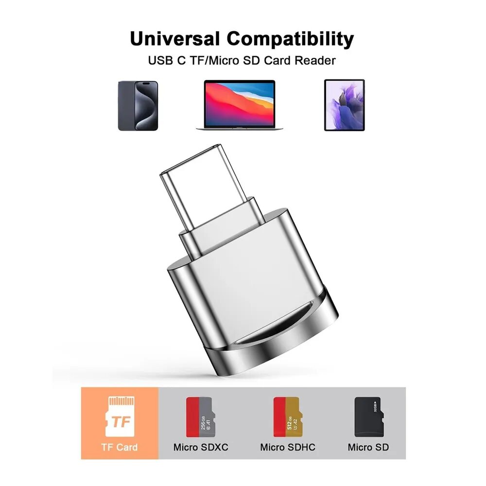 Адаптер для чтения карт Micro-SD, USB Type C - Micro-SD/TF адаптер для Type-C, B — фото 1