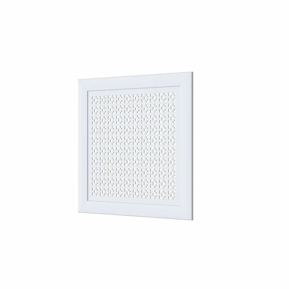 Экран декоративный для радиаторов и батарей: 600х600 мм, белый, дамаско, серия Модерн с рамкой