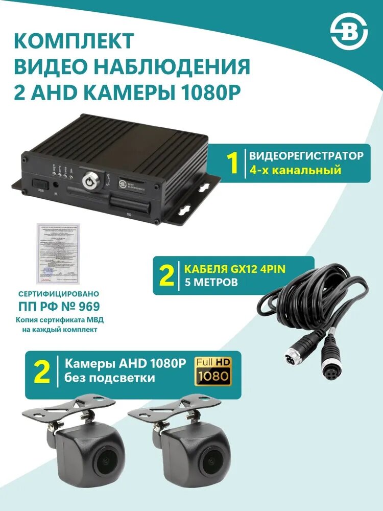 Комплект на 2 мини камеры для видеонаблюдения в микро автобус сертифицировано 969 для общественного транспорта