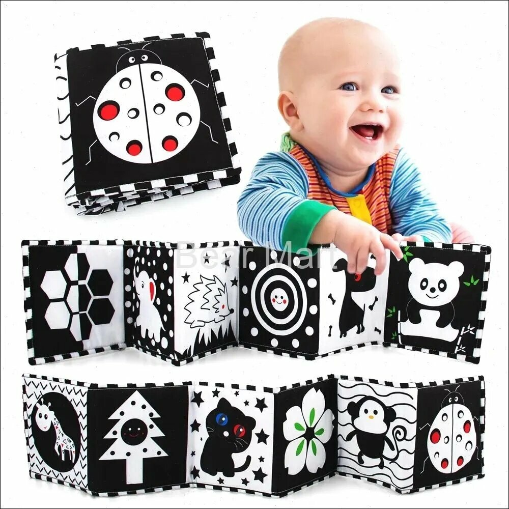 Книжка-шуршалка с зеркалом для новорожденных 0+