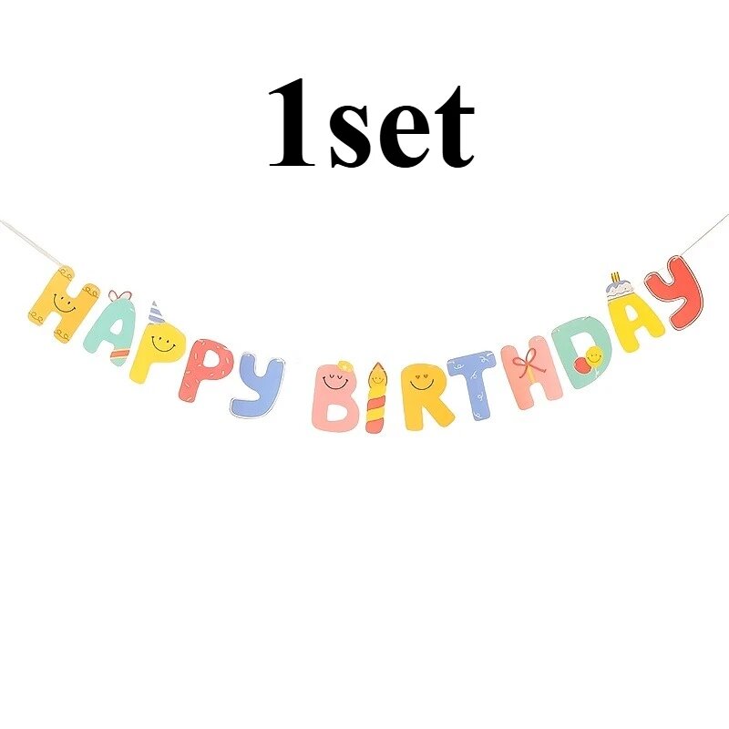 Гирлянда Happy Birthday, многоцветная