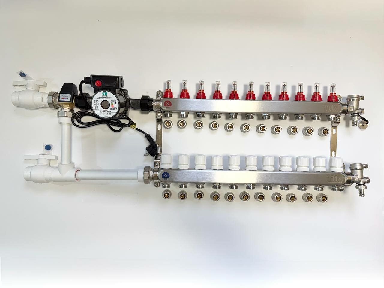 Комплект для водяного тёплого пола под 32 полипропилен Tim ЭКО на 11 выходов (до 140 м2)
