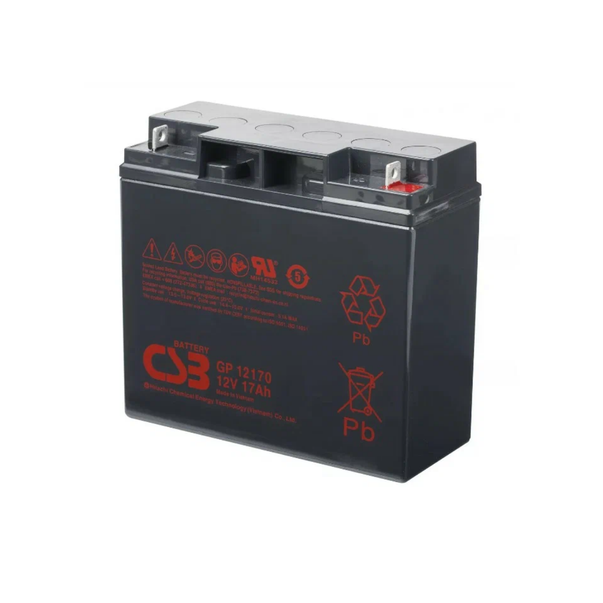 Герметичная свинцово-кислотная батарея CSB GP 12170 (12V 17Ah) B3, черный