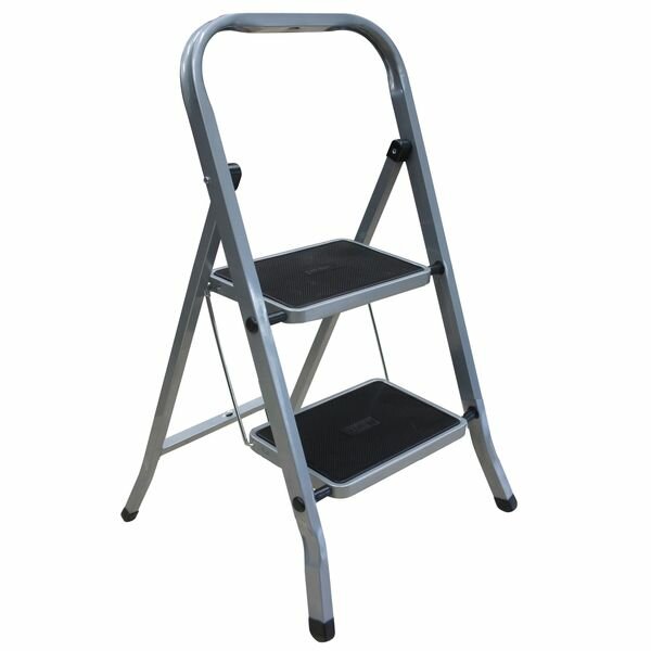 Лестница Zalger 511-2 сталь, 2 широкие ступени с ковриком