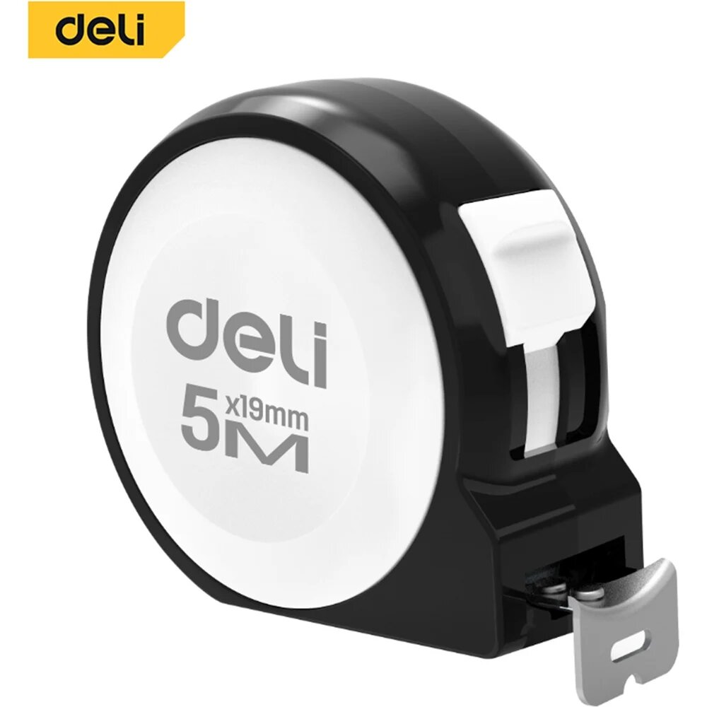 Рулетка DELI Home Series White H8005A 5м х 19мм (Эксклюзивный дизайн, софттач пластик, подарочная упаковка) 177188