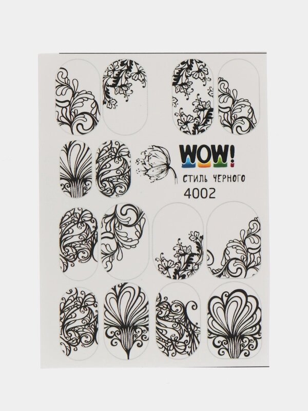 Наклейки для ногтей, слайдеры для маникюра и педикюра c узорами в виде цветов