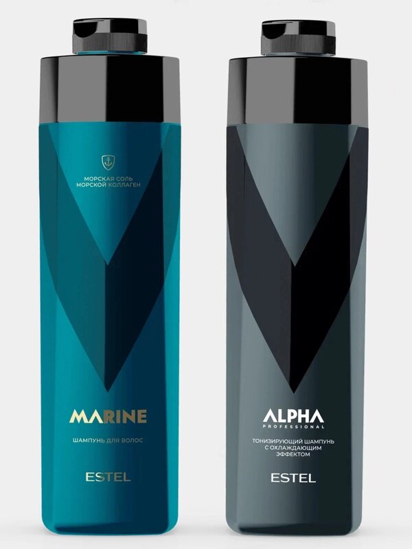Комплект Мужской тонизирующий шампунь Estel Alpha 1000мл+шампунь Estel Alpha Marine 1000ml
