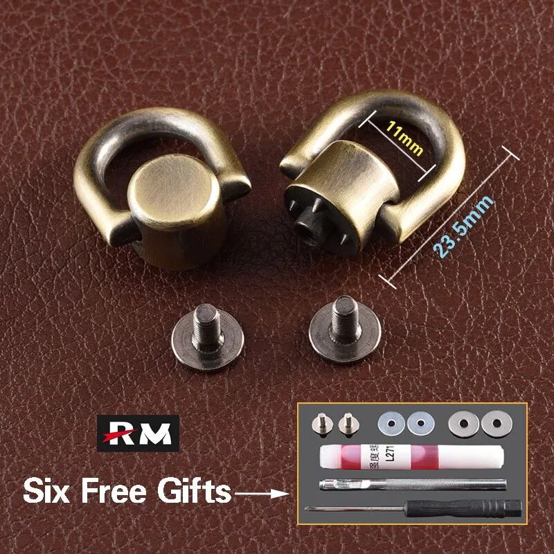 Застежка для сумки, Кобурный винт с кольцом для сумок и аксессуаров, с кольцом d равно 11 мм, 2 шт
