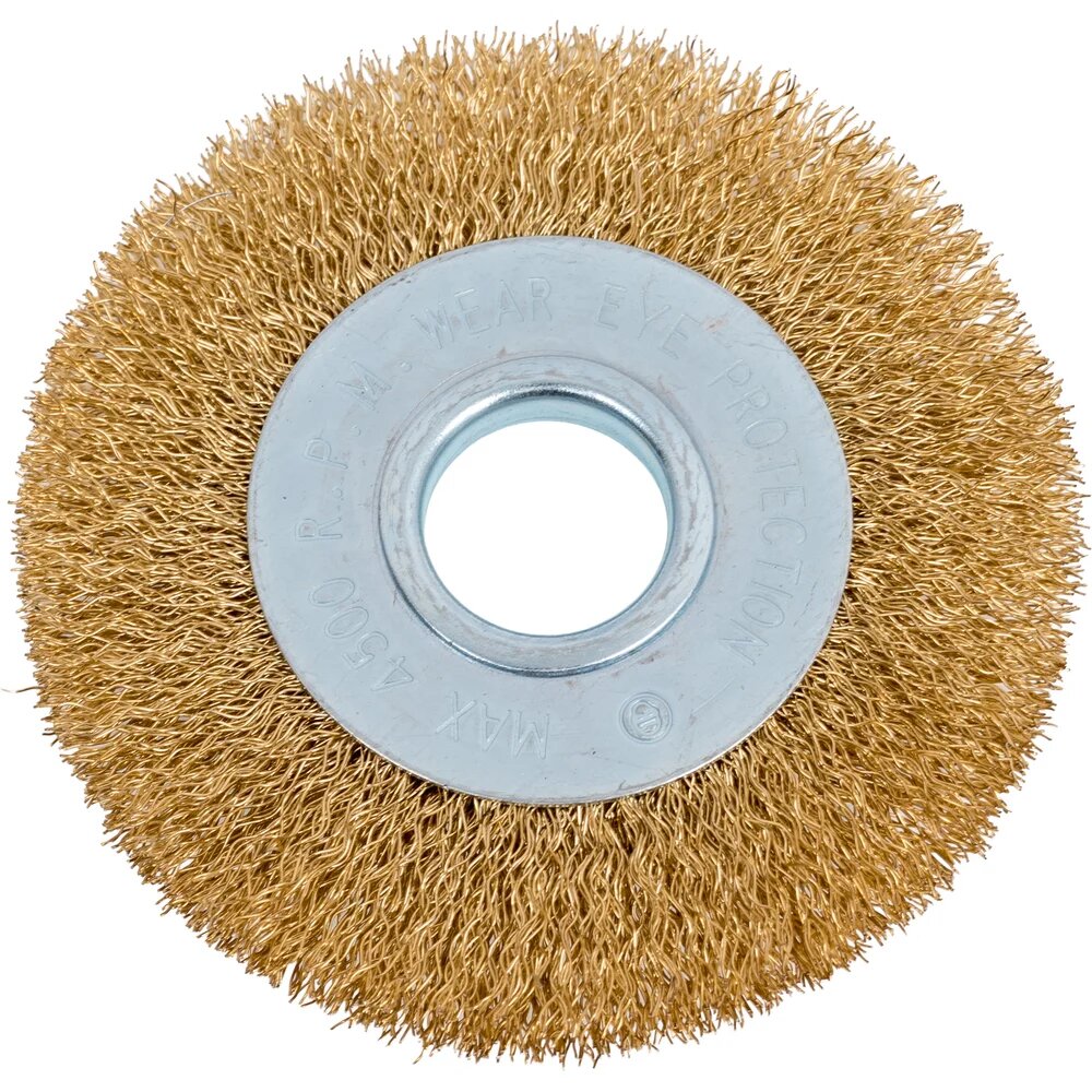 Щетка крацовка для УШМ, дисковая, витая, латунированная, 100 мм GREPP 210-100