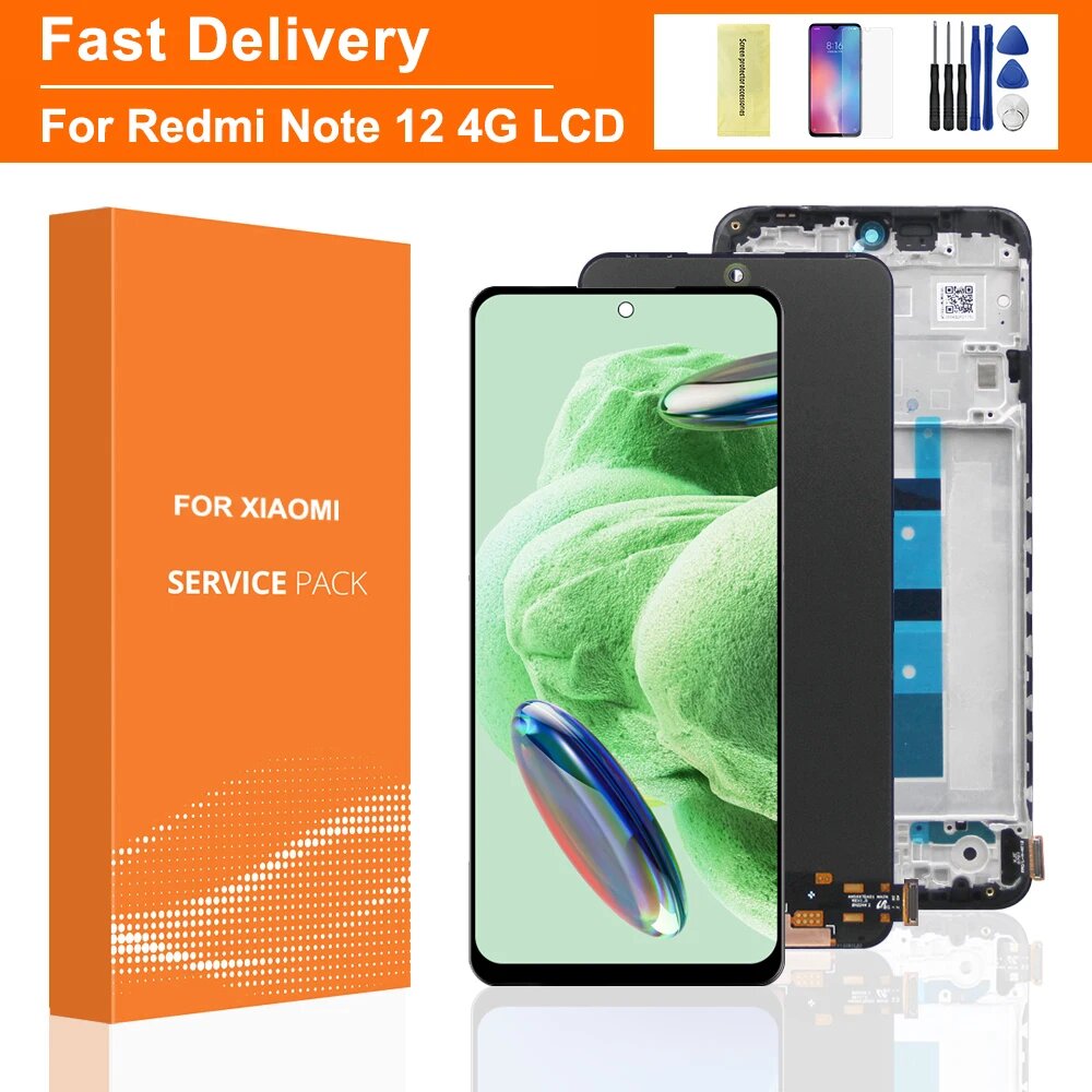 OLED-экран Для Xiaomi Redmi Note 12 4G С Рамкой, Емкостный Сенсорный Дисплей, TFT No Frame