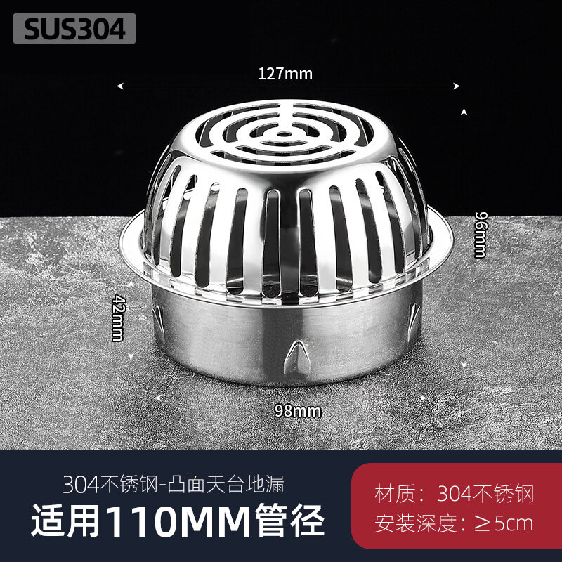 Горячая распродажа304 Нержавеющая сталь крышка для дренажа на крыше, балконный фильтр для канализации, сетка для водостока из ПВХ, антизасоряющаяся сетка для дренажной трубы