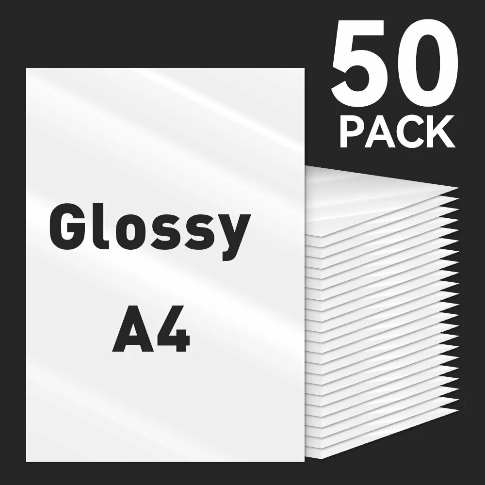 Глянцевая самоклеящаяся бумага для печати А4, белый, 10-100 листов 50 Sheets