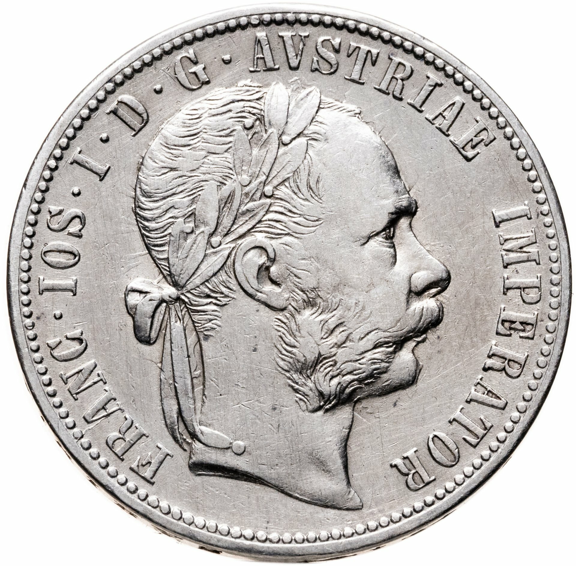 Австрия 1 флорин florin 1877 Франц-Иосиф, Серебро 900, в сохранности XF