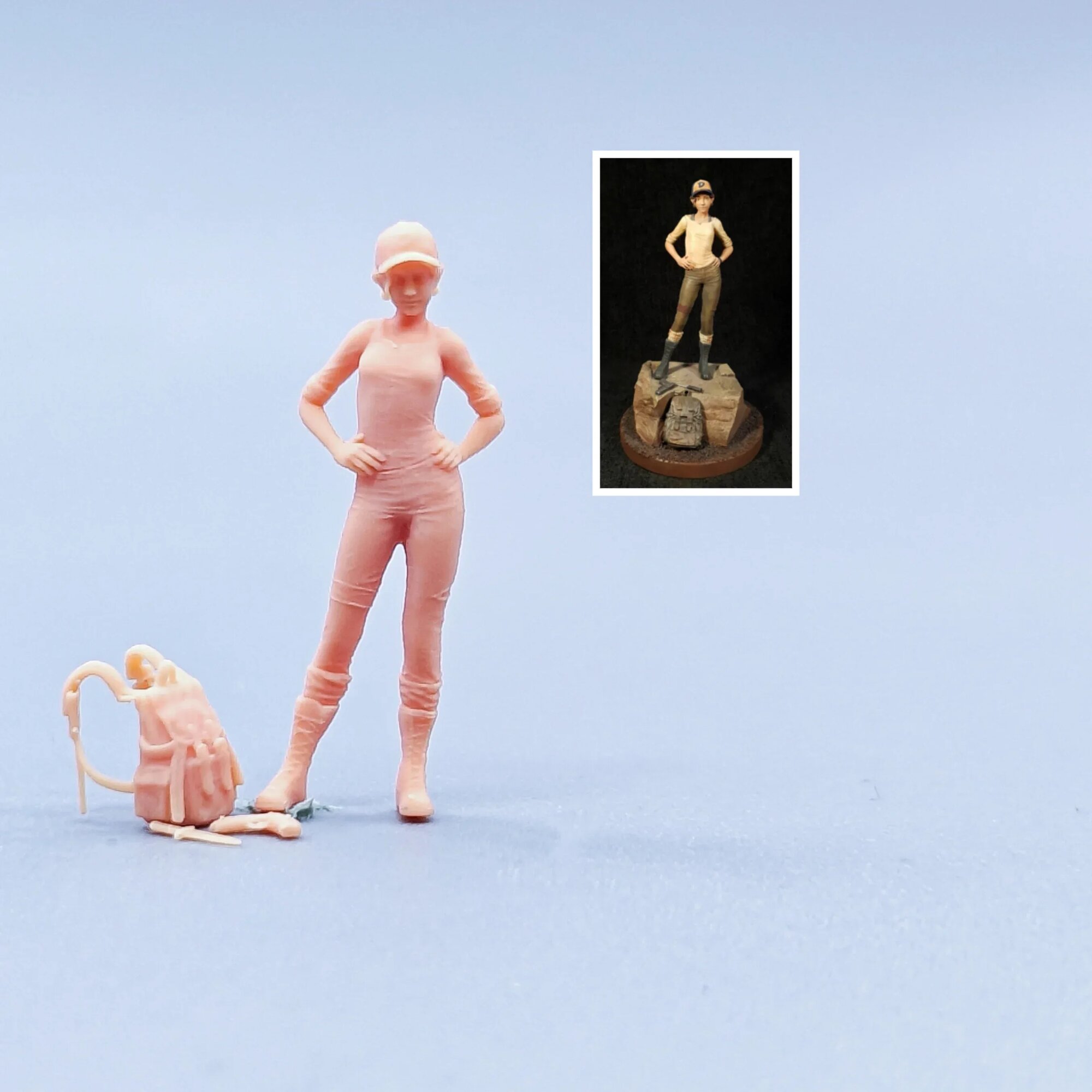 Фигурки 1/64, масштабная модель из смолы, открытый кемпинг, женские неокрашенные миниатюры, диорама, ручная роспись C319