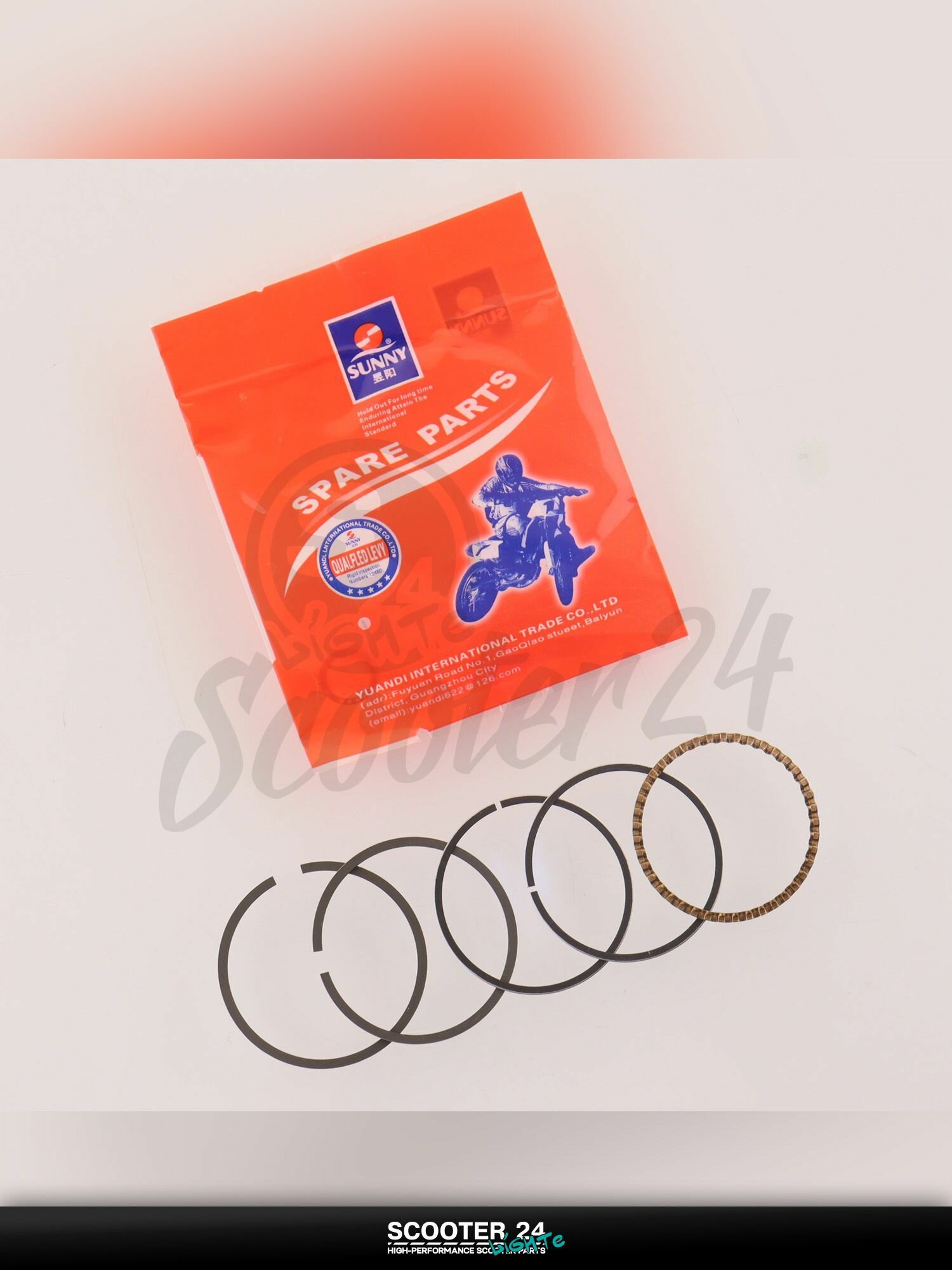 Кольца комплект комплект 139FMB на мопед и мотоцикл на мотоцикл и мопед Alpha, Delta / Альфа Дельта / Альфа Дельта 50 кубов 0,25 ( 39,25) "SUNY" (mod.B)