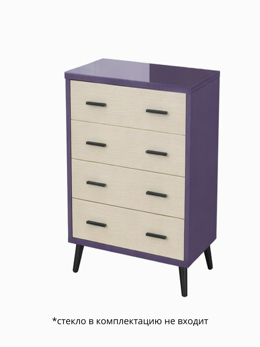 Домани комод интерьерный Ланс 930х800х450, винный/мдф клен кремовый, для гостиной, для спальни