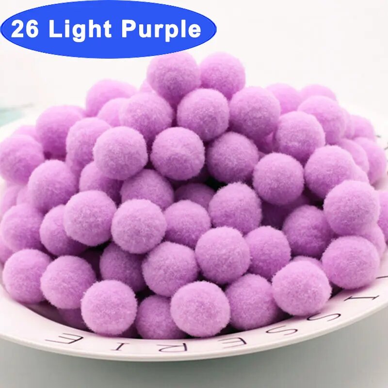 Мягкие помпоны 10 мм, 200 шт, фиолетовый (26 light purple)