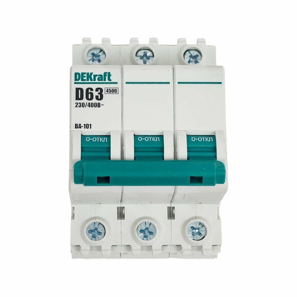Выключатель автоматический модульный 3п D 63А 4.5кА ВА-101 DEKraft 11132DEK