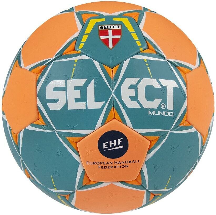Decathlon Мяч для гандбола Select Mundo EHF оранжево-бирюзовый р. 3 - 3