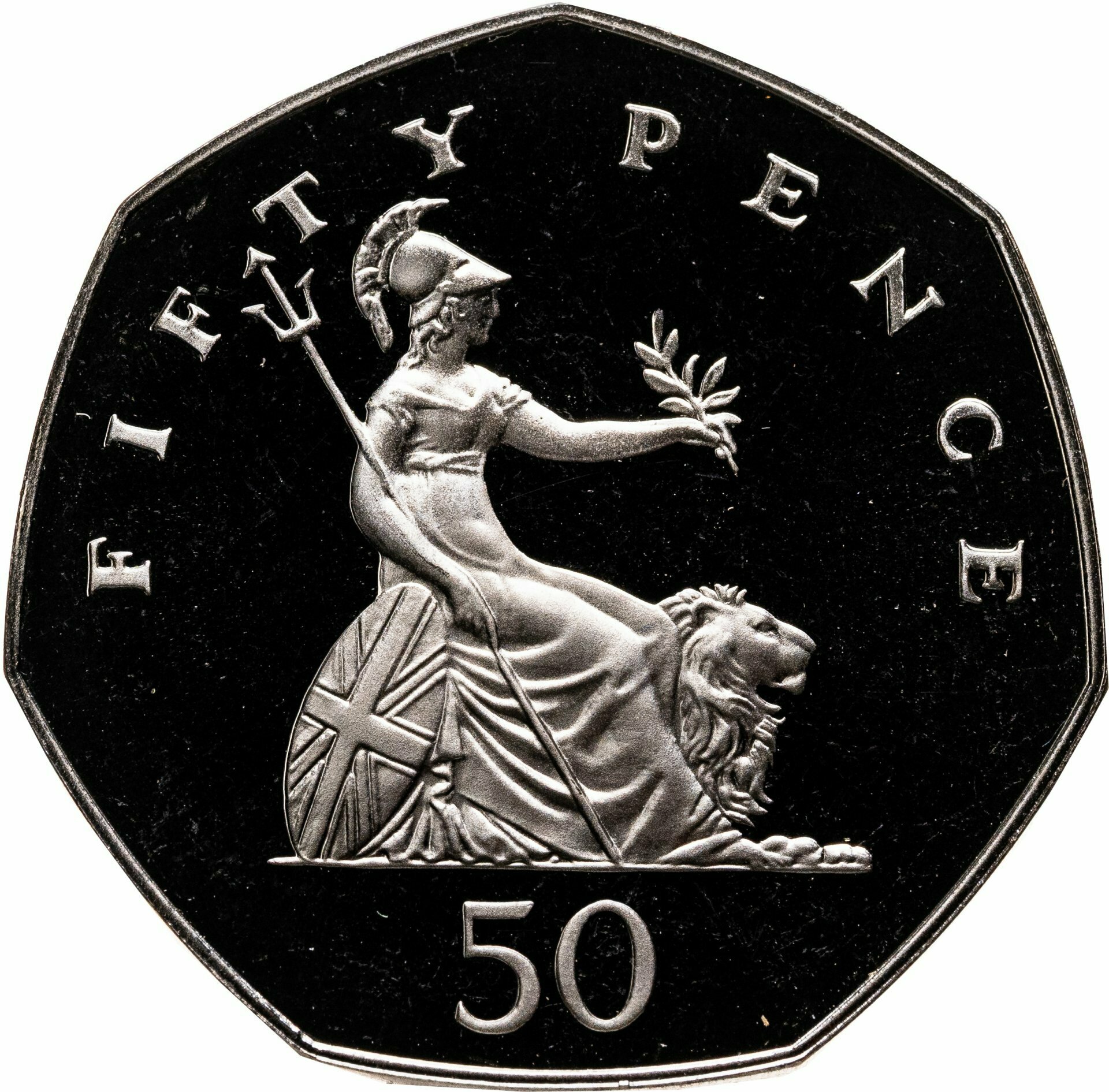 Великобритания 50 пенсов pence 1989, Мельхиор медь-никель, в сохранности Proof