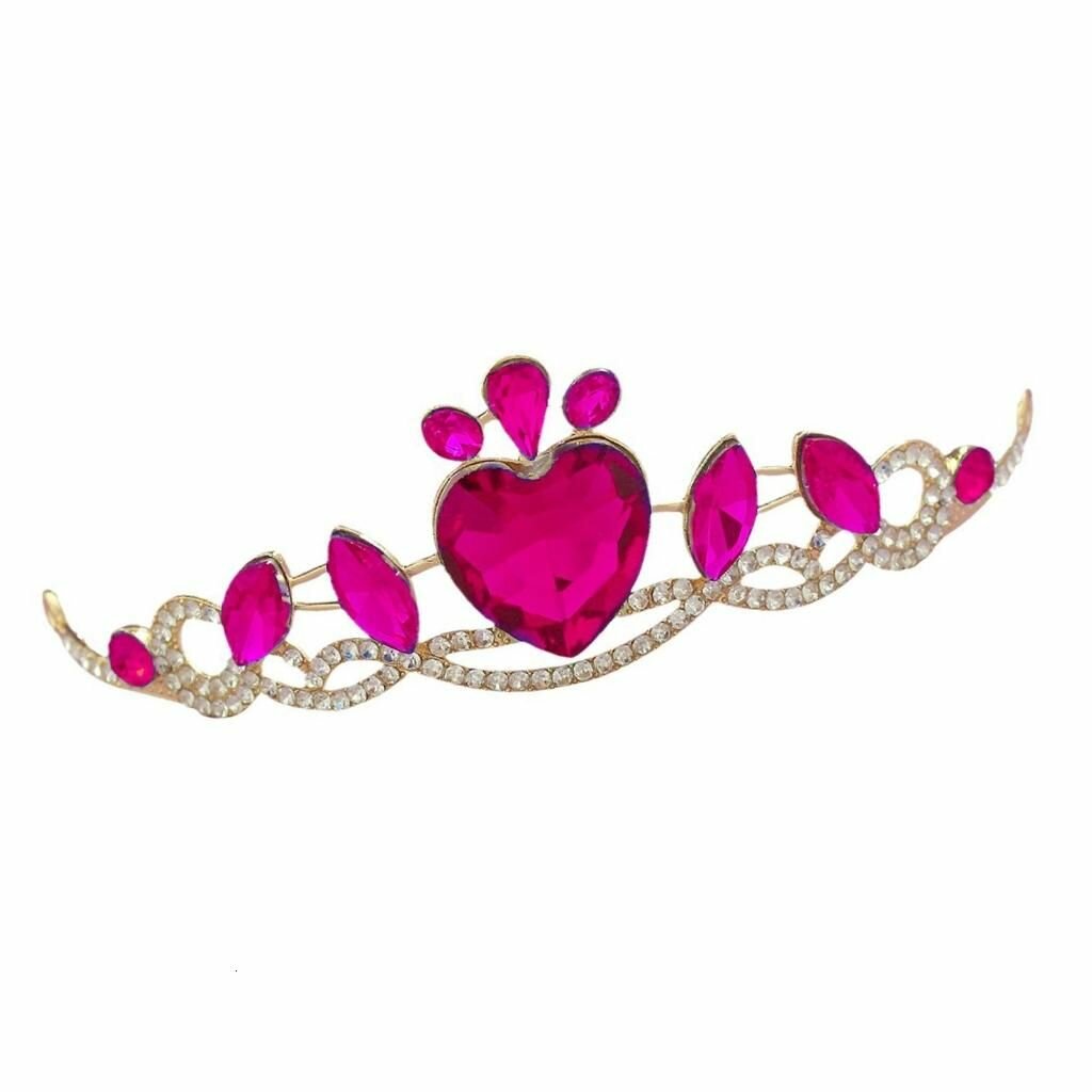 Элегантная регулируемая тиара для невесты, розово-красный бриллиант