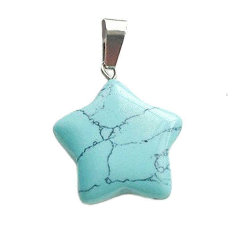 Подвески-звёзды из натурального камня, 14. Бирюзовый