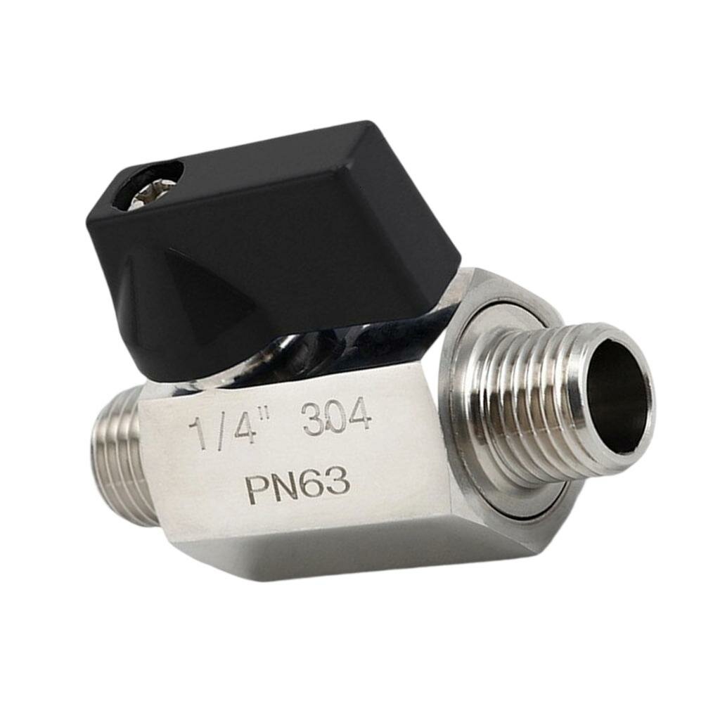 Шаровые краны с двойной резьбой, 1/4 дюйма, нержавеющая сталь, Двойной шелк