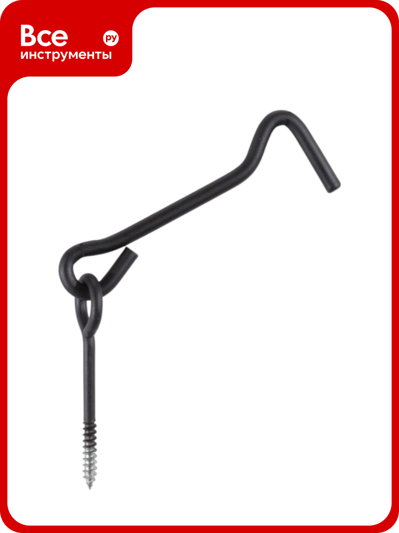 Прутковый крючок Домарт 90 мм, модель 4, черный 170203
