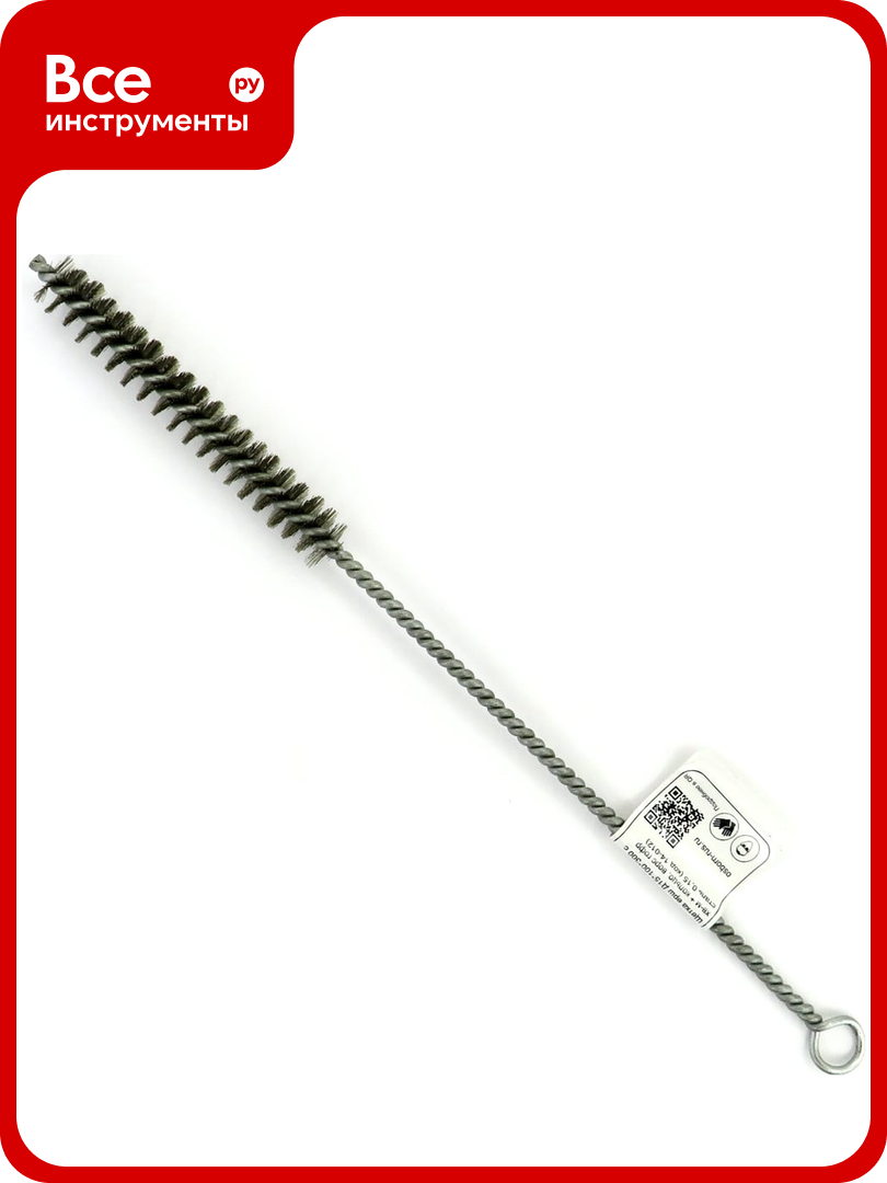 Щетка ерш EuroBrush Д15x100x300 с хв-м + кольцо, ворс гофр сталь 0,15 (код 14-012) EB-T816215
