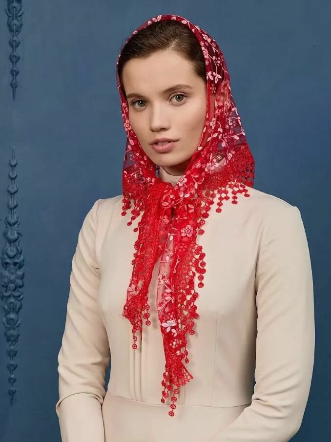 Платок на голову для храма на шею в церковь