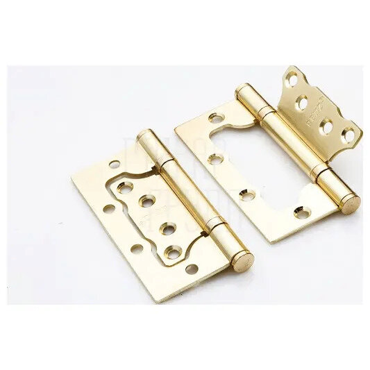 Петля стальная Renz (Ренц) 100x75x25 2 подшипника б/колп. IN100-2BB FH без врезки латунь матовая (без врезки)