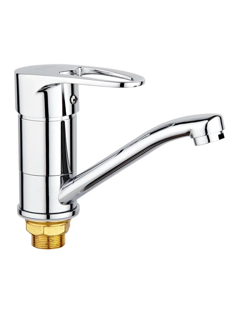 Смеситель для кухни РМС SL52-004FB-15 с поворотным изливом, хром, глянцевый, однорычажный, с керамическим картриджем