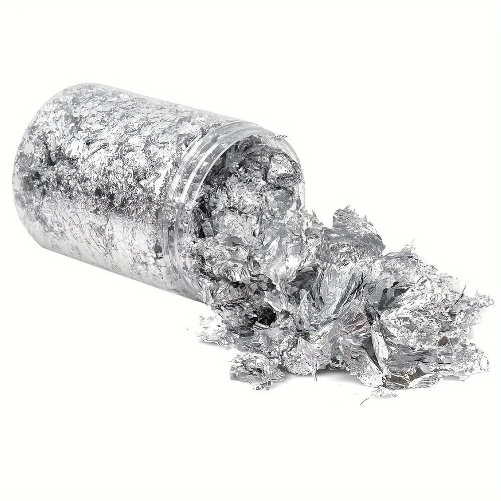 2 банки золотых листовых хлопьев - Имитированная поталь для ногтей, живописи, рукоделия, смолы и украшений