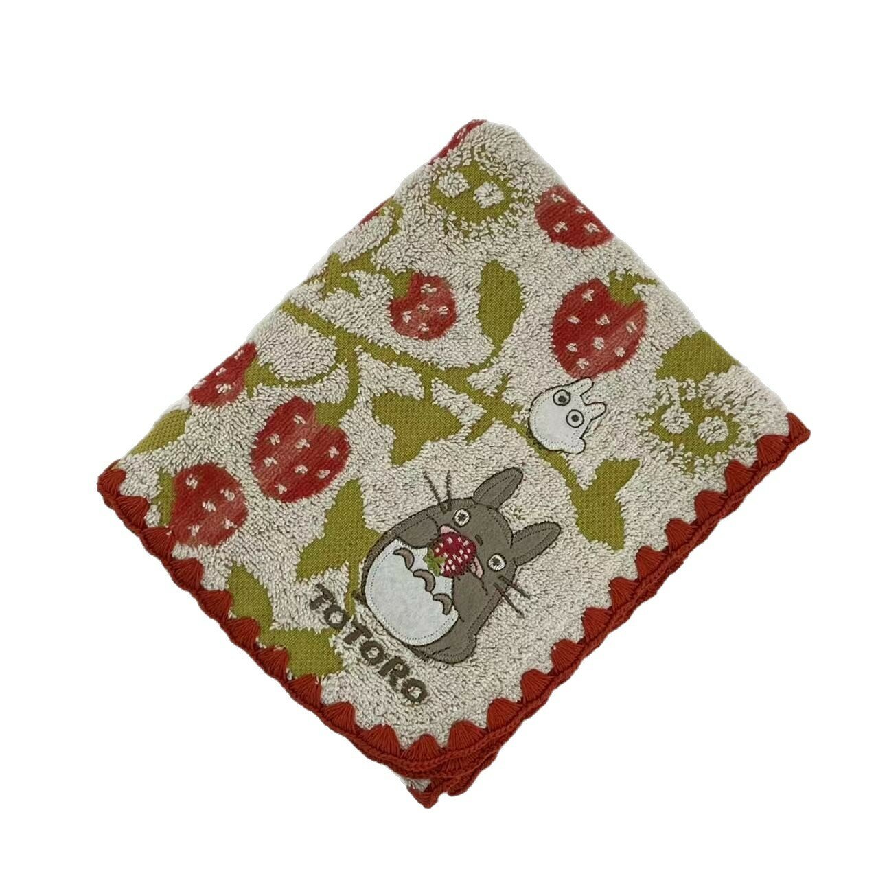 Чистая хлопковая полотенце для дома с мультяшной вышивкой, жаккардовое полотенце, детское полотенце с клубникой и Тоторо, милое банное полотенце из чистого хлопка