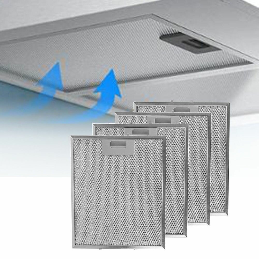 OZ-UVBZ 4шт серебристый алюминиевый фильтр для вытяжки жира 320x260x9 мм фильтр вытяжного вентилятора